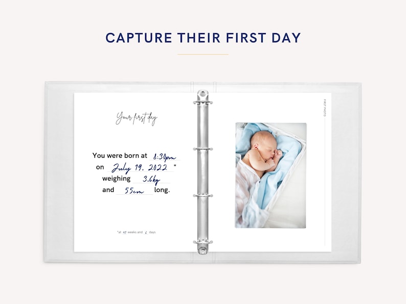 Printable Baby Milestone Book. Birth to 5 Years. Fully Editable in ...