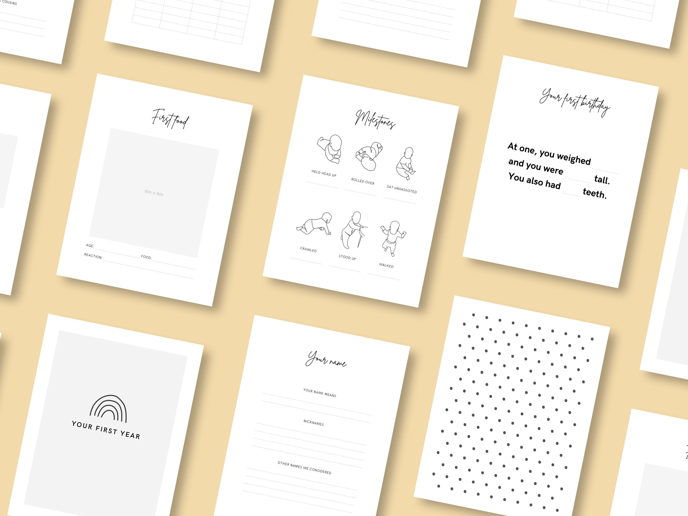 Printable Baby Milestone Book. Birth to 5 Years. Fully Editable in ...