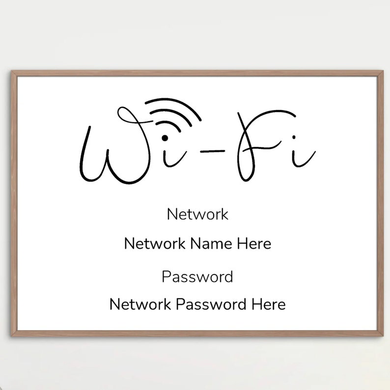 Wifi Password Sign | Wifi | Digital Download | Three Sizes, 8x10, 5x7 ...