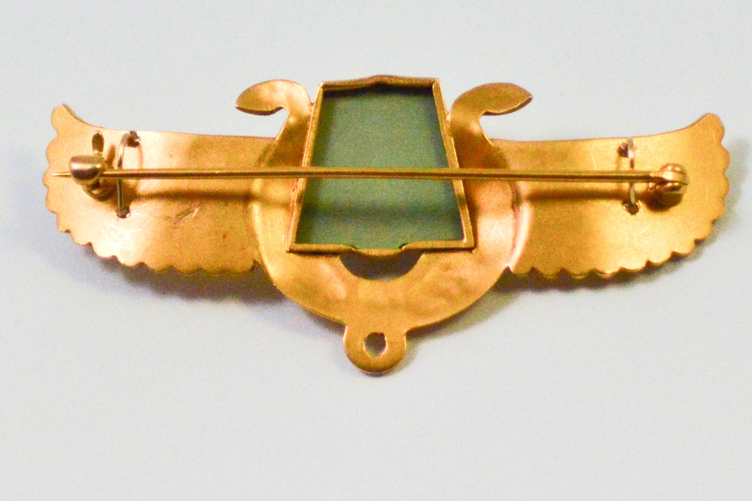 14K Egyptian Revival Winged Sphinx and Asp Serpent Brooch | Etsy