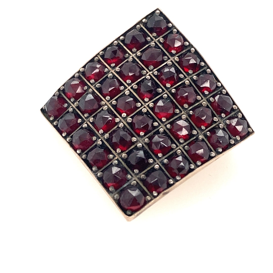 Antique Victorian Bohemian Garnet Pin - Etsy