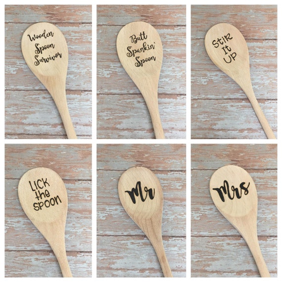 Wooden Spoon Funny Kitchen Spoon Wood Burned Spoon | Etsy