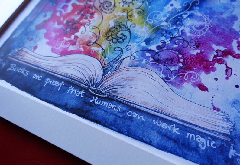 Rainbow Book, Zentangle Doodle Art. Print of My Original Painting. - Etsy