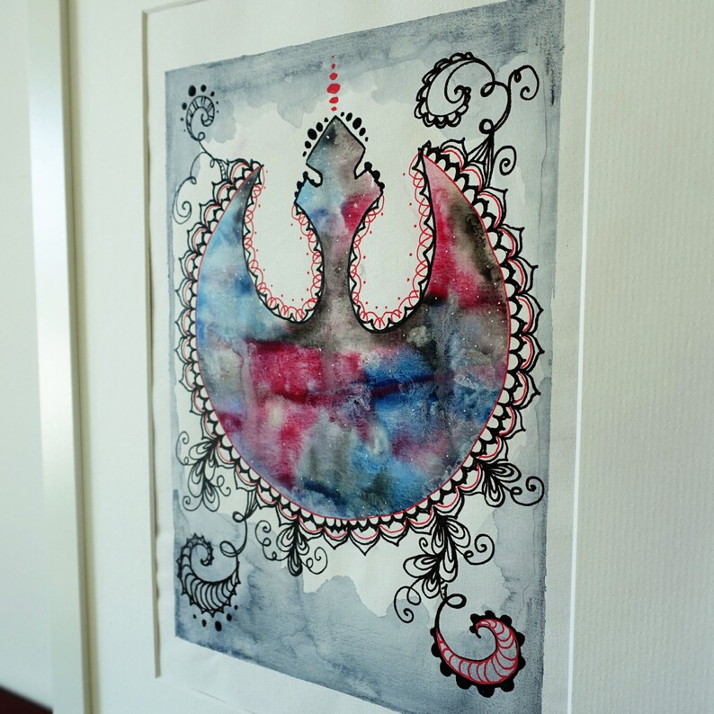 Alliance Starbird, Star Wars Art, Galaxy Zentangle Original Painting ...