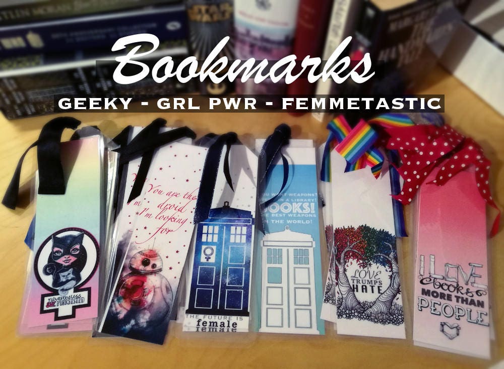 Bookmarks Handmade Laminated Geek Girl Power Feminism | Etsy