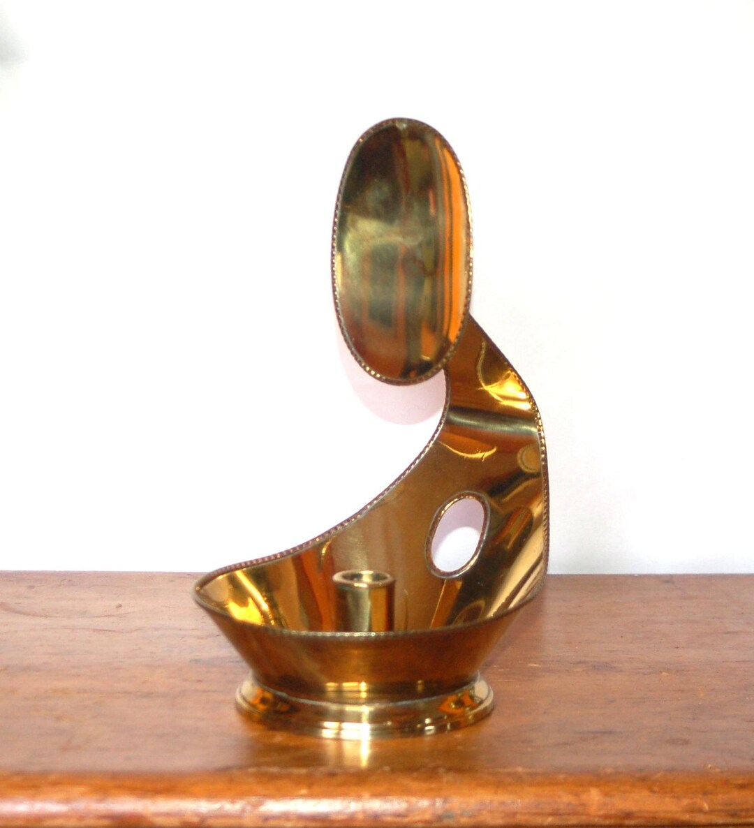 VIRGINIA METALCRAFTERS Brass Candle Holder Reflector Candlestick 16-42 ...