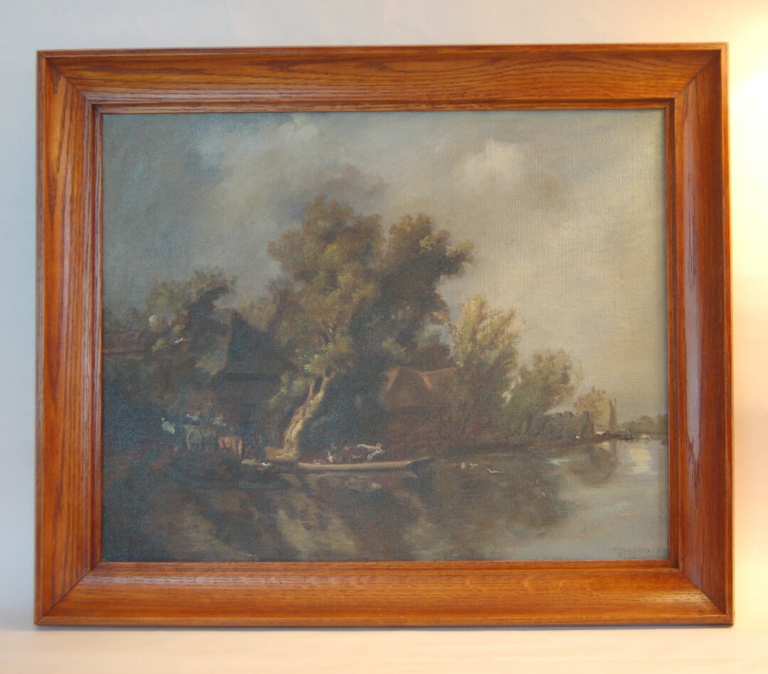 JACOB Van RUISDAEL Copy Landscape Oil Painting P. Duer DUTCH Master ...