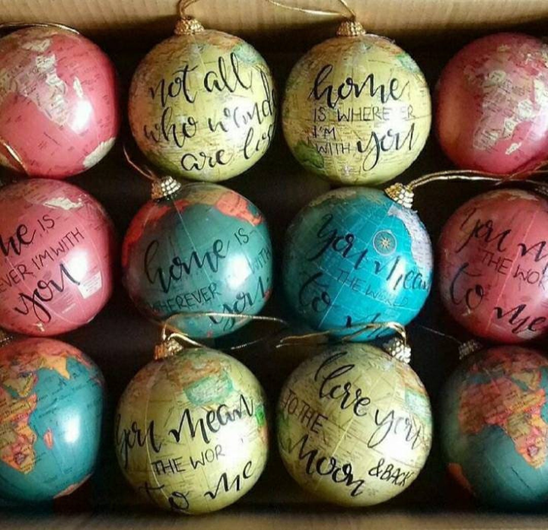 Christmas Travel Gift. Globe Bauble. Globe Ornament. Map - Etsy