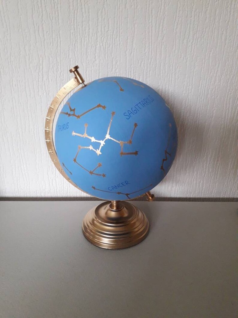 World Globe. Custom Globe. Painted Globe. Zodiac. Star Sign - Etsy UK