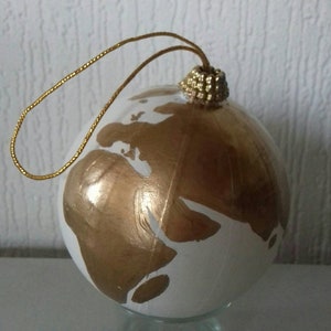 Christmas Travel Gift. Map Globe Bauble Ornament 8cm. World Map Bauble ...