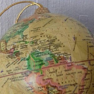 Christmas Travel Gift. Globe Bauble Ornament. Map Bauble. Custom Globe ...