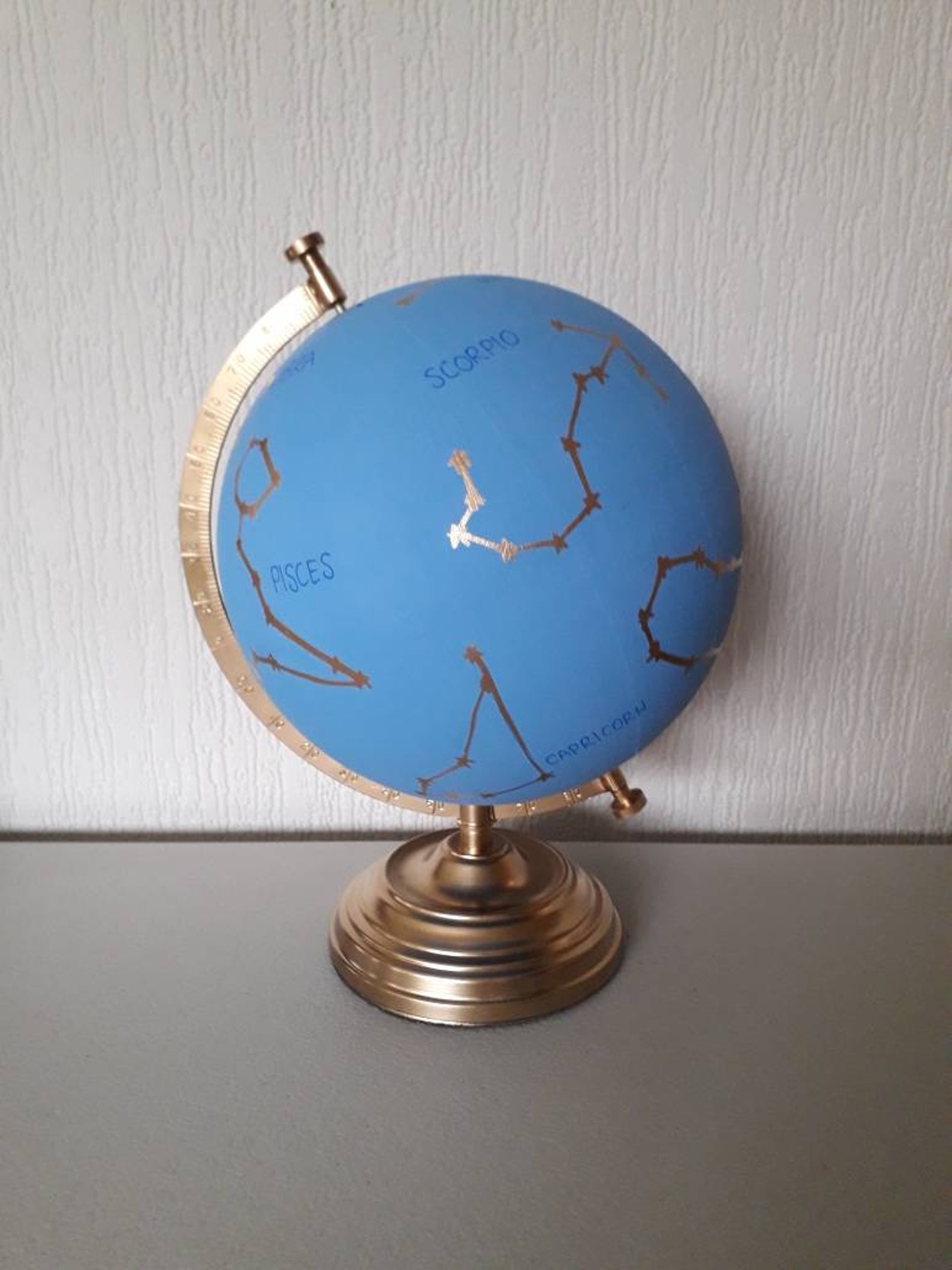 World Globe. Custom Globe. Painted Globe. Zodiac. Star Sign - Etsy UK