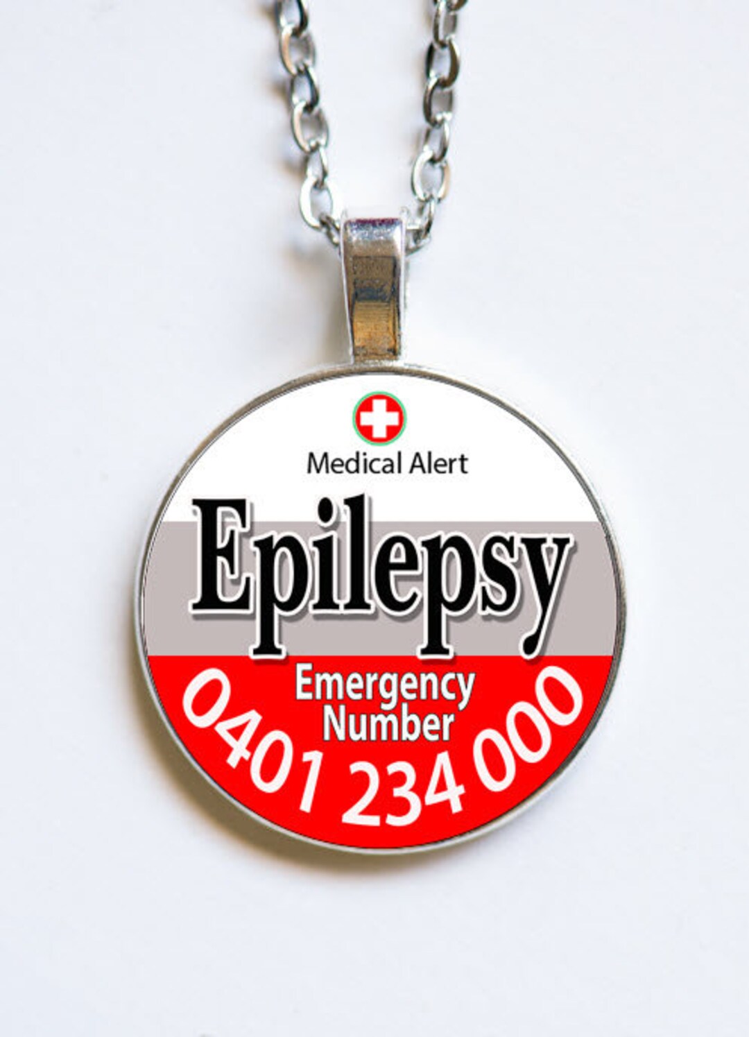 Medic Alert, Epilepsy - Medical Alert Necklace With Emergency Contact ...