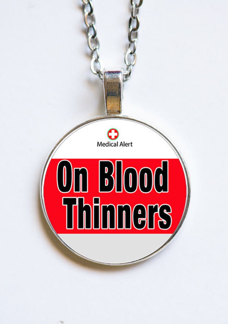 Medic Alert on Blood Thinners Necklace Medical Alert - Etsy Medic Alert on Blood Thinners Necklace Medical Alert - Etsy