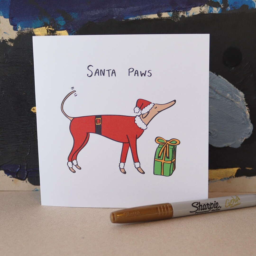 Santa Paws Christmas Card - Etsy
