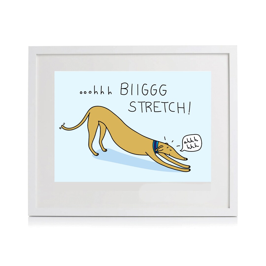 Oooh Big Stretch Lurcher A4 Art Print, Gift for Dog Lover, Gift for Greyhound, Lurcher Owner - Etsy