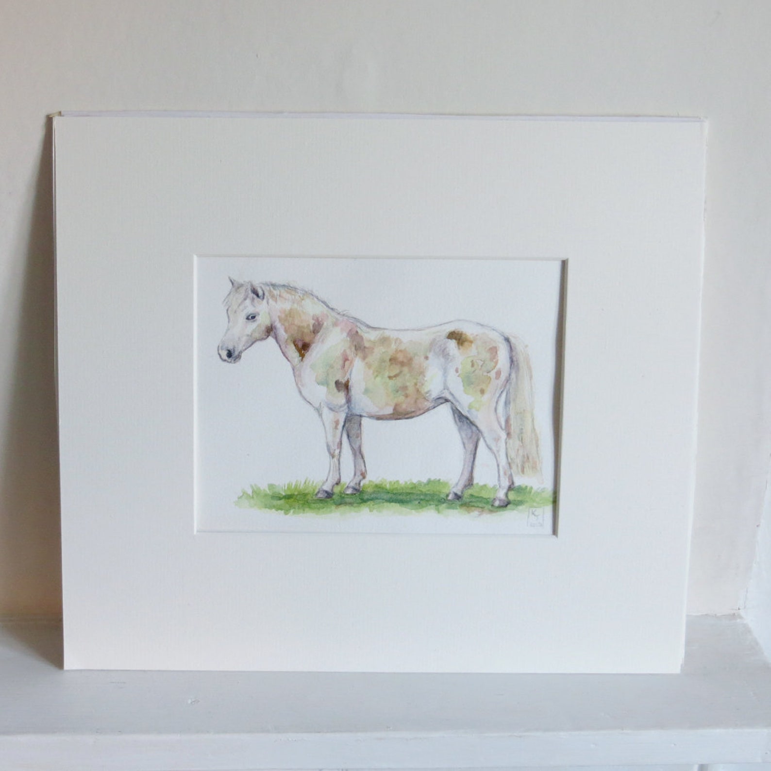 Original Grey Welsh Pony/ Horse Watercolour Painting/ Equestrian ...