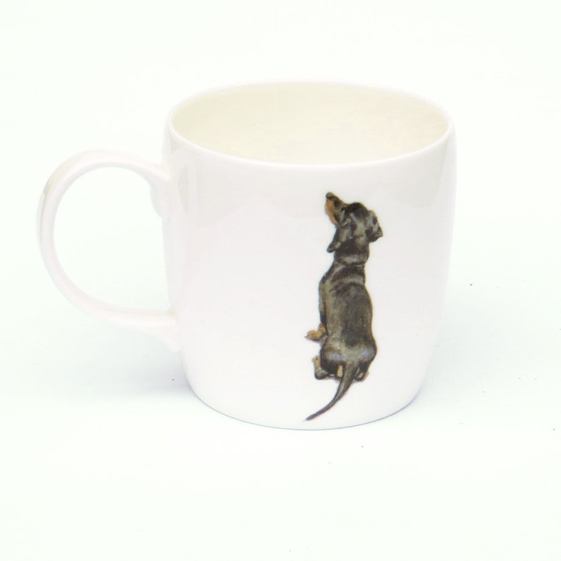 Dachshund Mug, Fine Bone China Illustrated Sausage Dog Mug Made in the ...