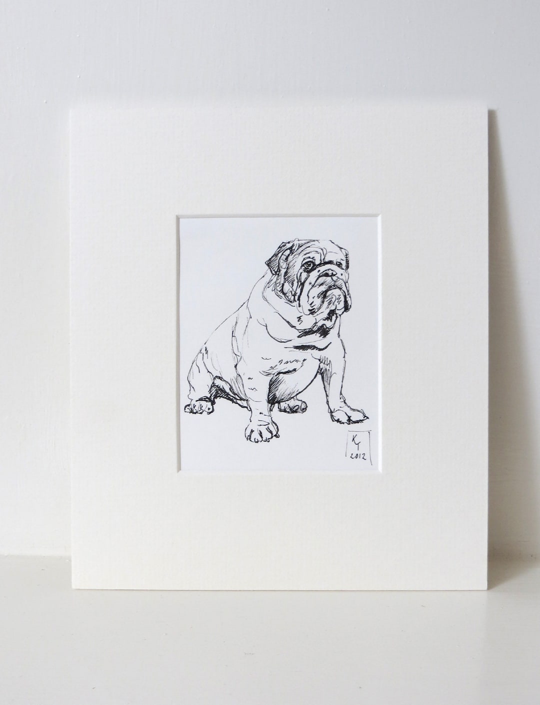 Original English/ British Bulldog Pen Drawing/ Artwork - Etsy