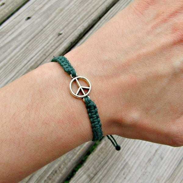 Peace Sign Bracelet - Etsy
