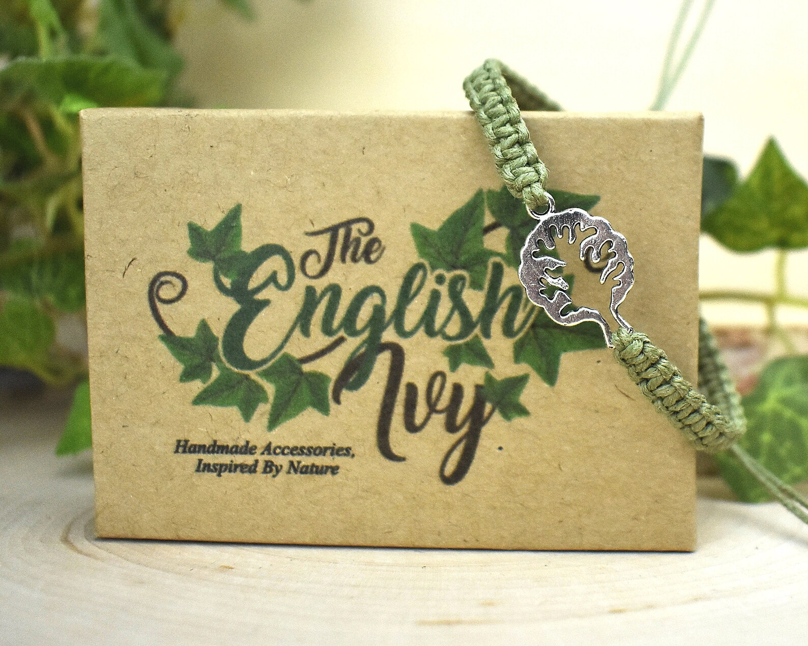 Oak Tree Bracelet for Men or Women - Adjustable Hemp Bracelet - Nature ...