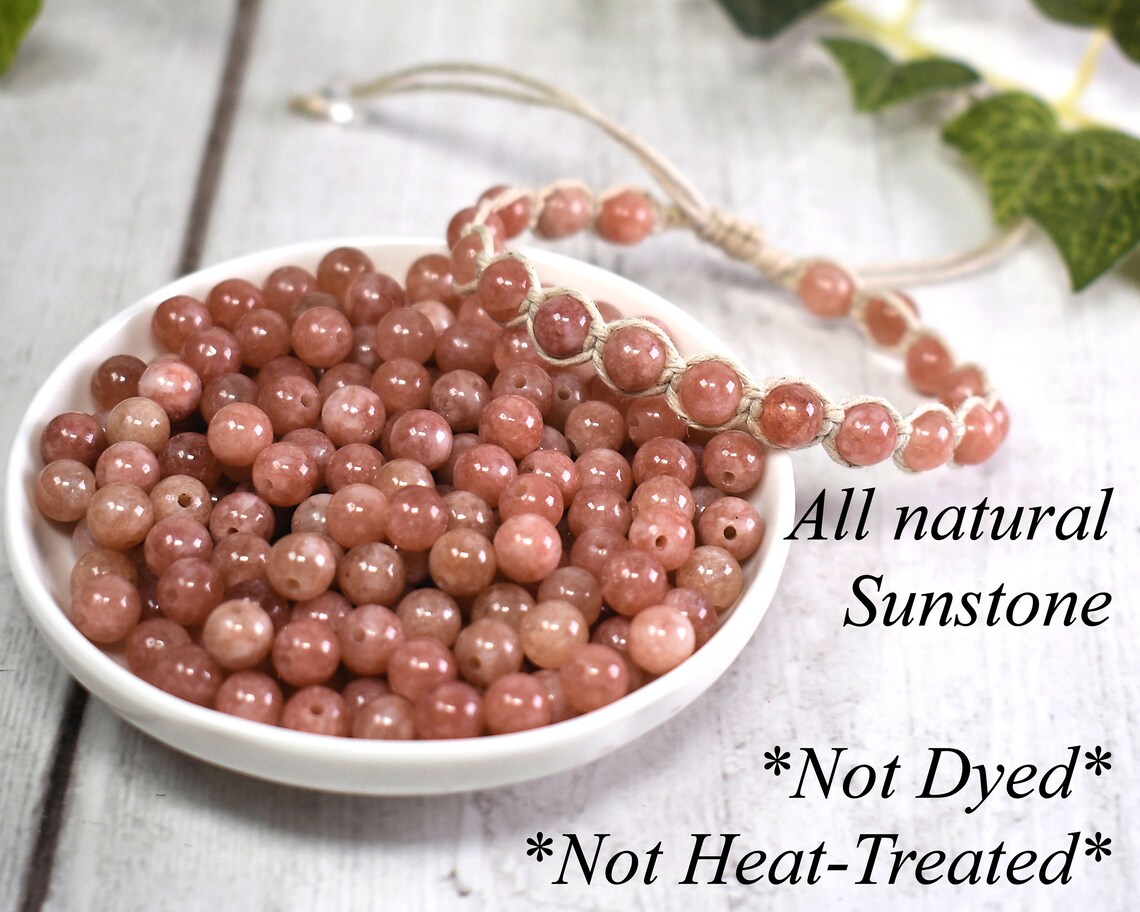 Natural Sunstone Bracelet for Men or Women - Gemstone Shamballa ...