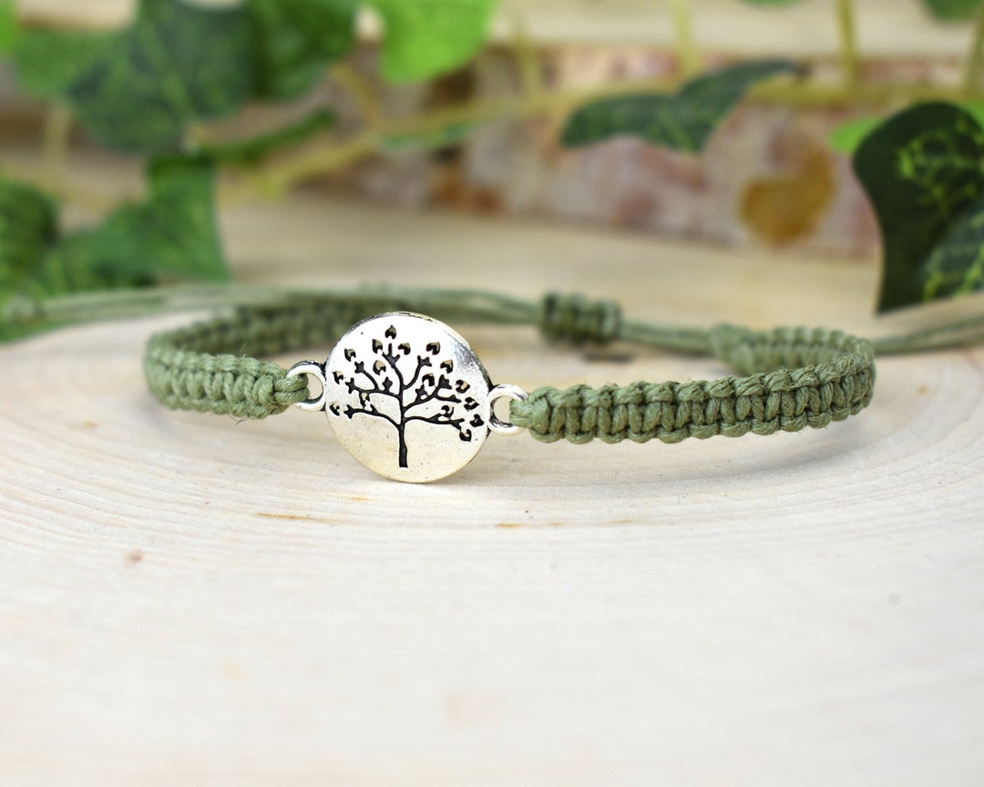 Tree Bracelet for Men or Women - Adjustable Hemp Bracelet - Jewelry ...