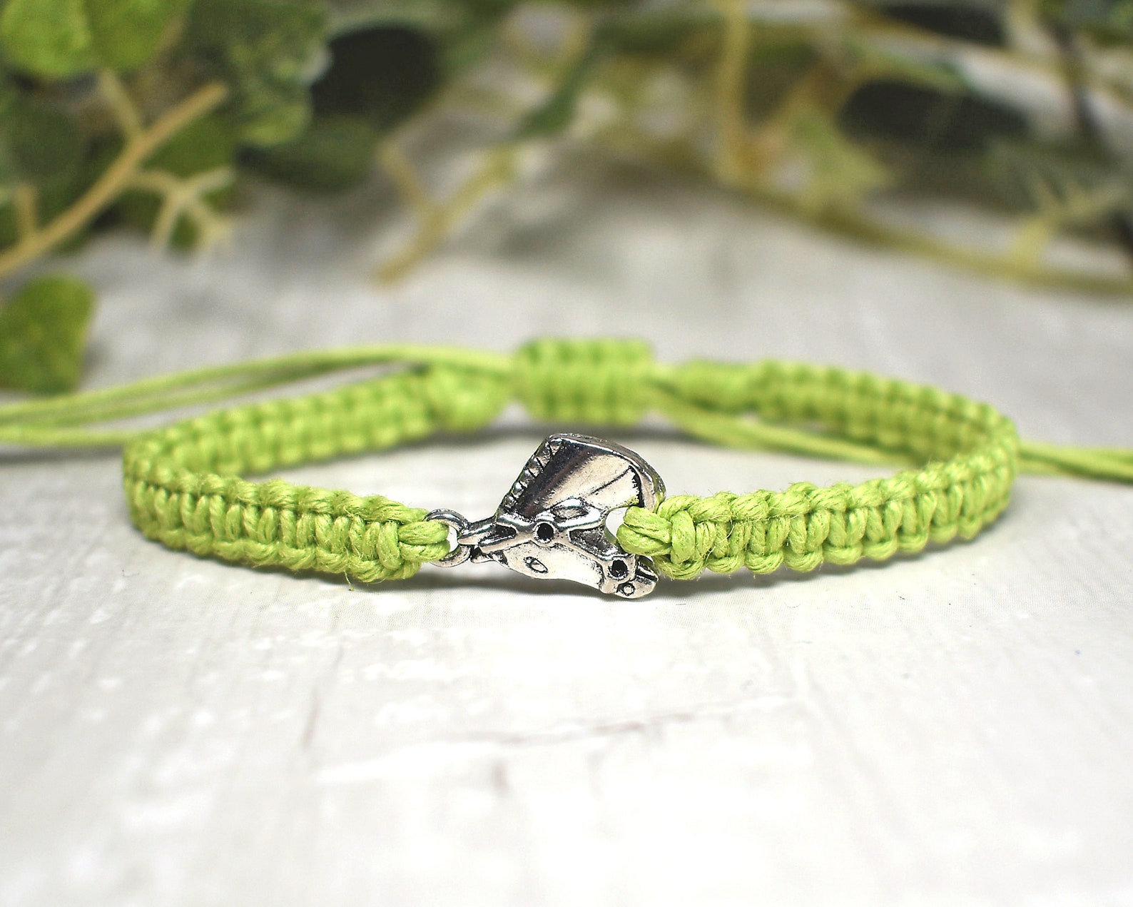 Horse Bracelet - Adjustable Hemp Jewelry - Equestrian Gift for Horse ...