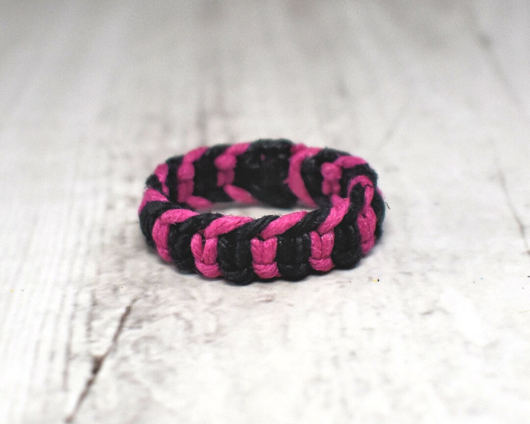 Custom Striped Hemp Ring Band for Men & Women: 2 Color Stackable String ...