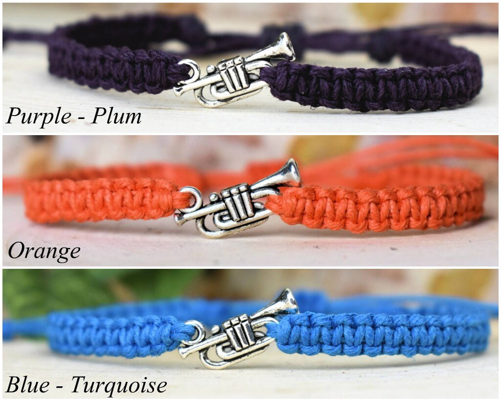 Trumpet Bracelet Big Band Jewelry Adjustable Hemp Bracelet | Etsy