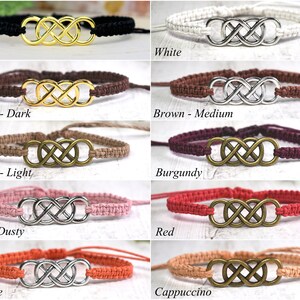 Double Infinity Bracelet - Celtic Knot Jewelry - Adjustable Hemp Irish ...