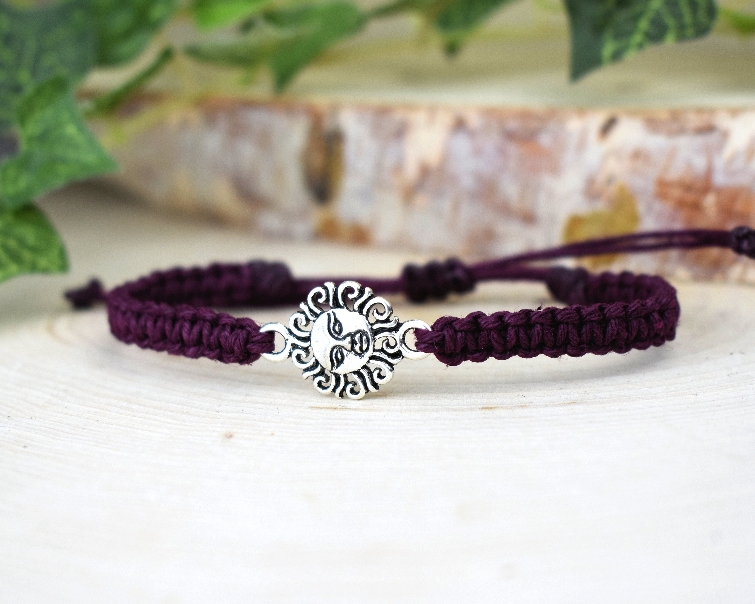 Sun Bracelet - Adjustable Hemp Celestial Jewelry for Men or Women ...