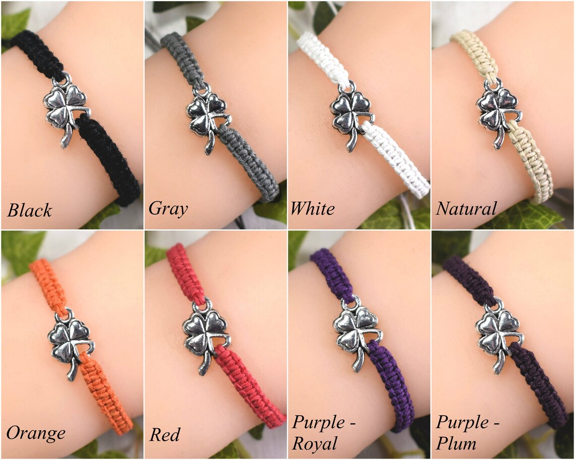 Four Leaf Clover Bracelet Adjustable Shamrock Jewelry Good | Etsy