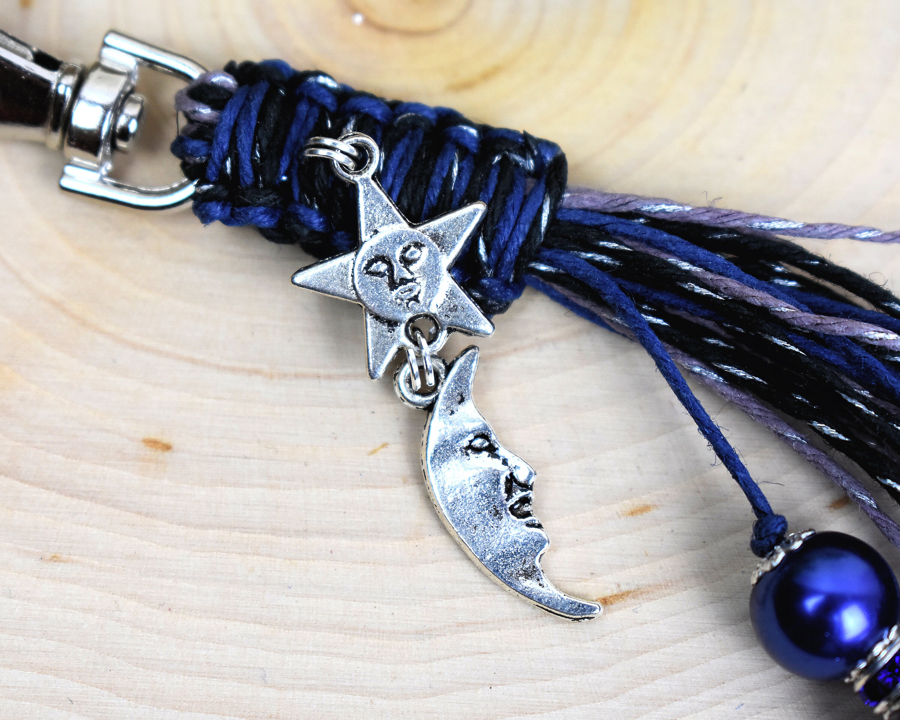 Celestial Boho Keychain for Women Moon and Star Purse Charm - Etsy