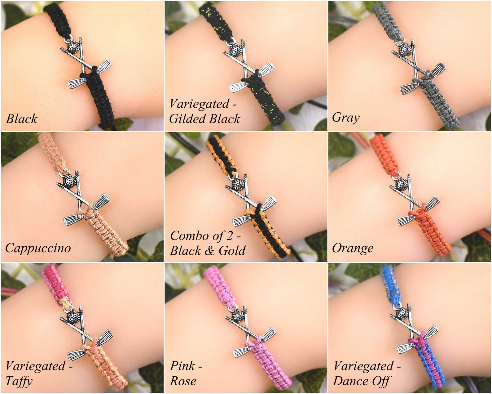 Golf Bracelet for Men or Women - Adjustable Hemp Sports Jewelry for ...