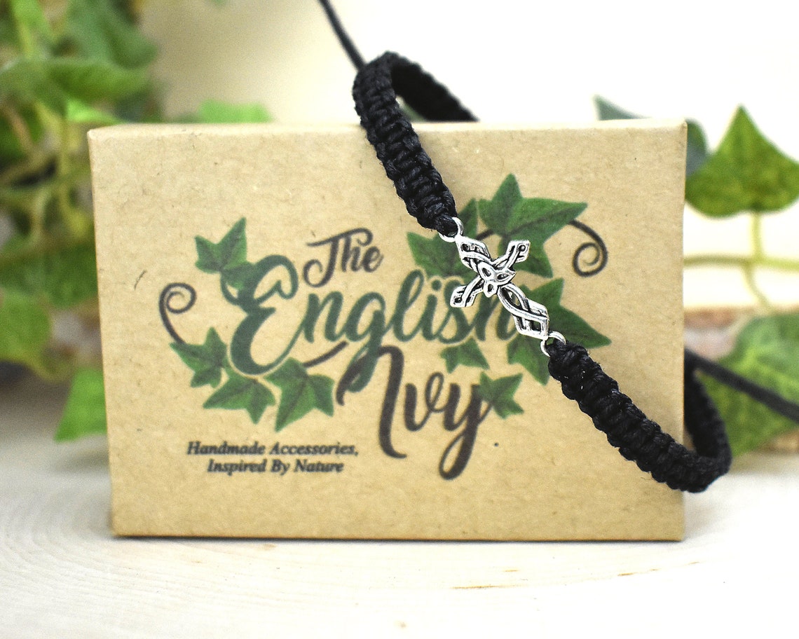 Trinity Knot Cross Bracelet for Men or Women - Adjustable Hemp Cord ...