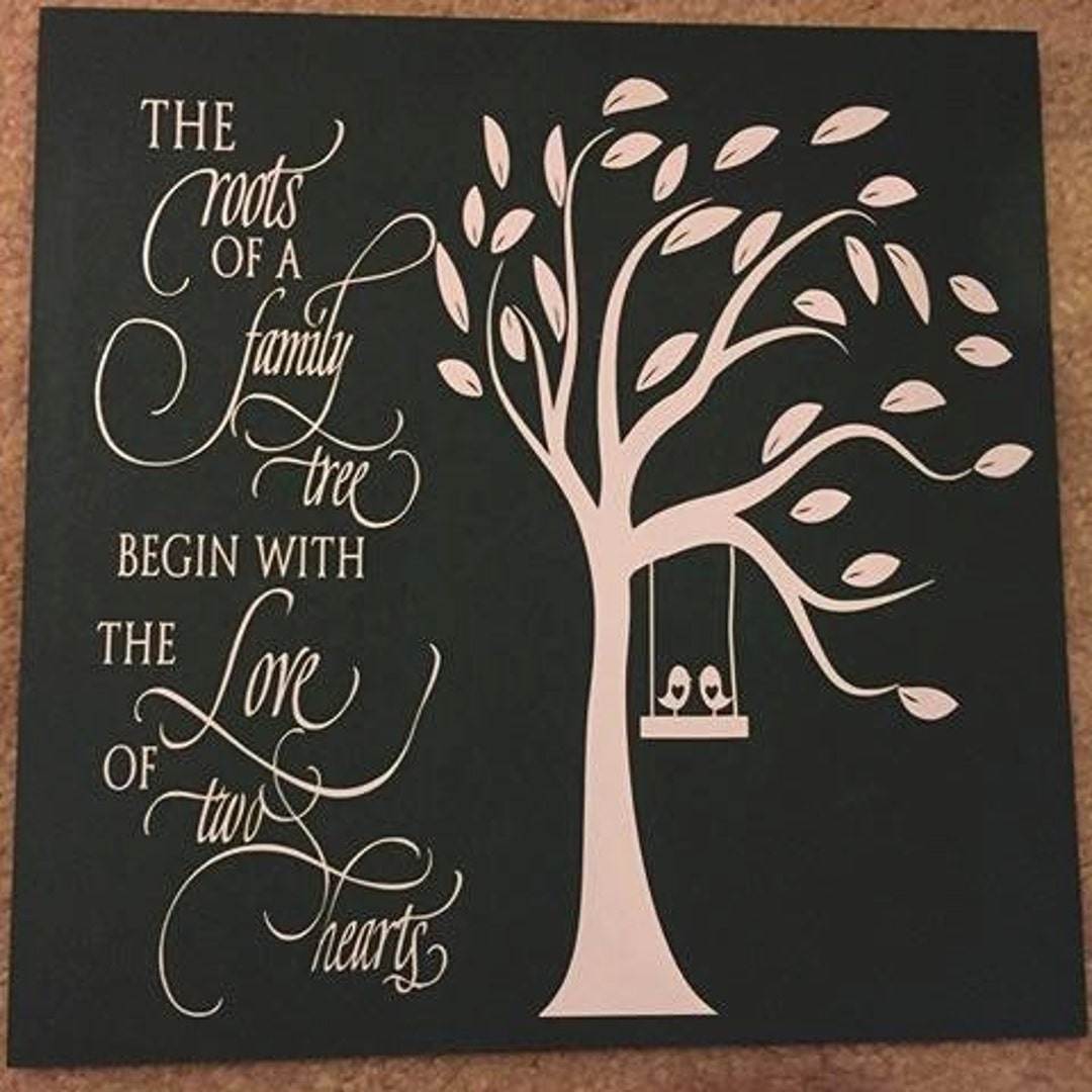 The Roots of a Family Tree Begin With the Love of Two Hearts - Etsy