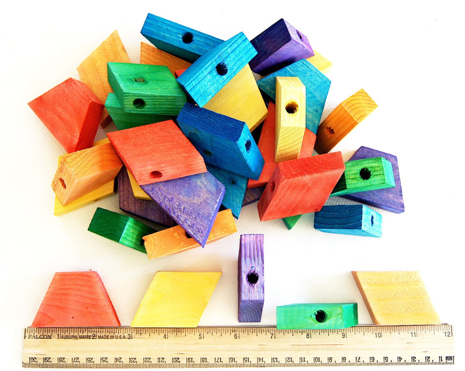 36 Large Colored Wood Wood Blocks Parrot Bird Parts - Etsy