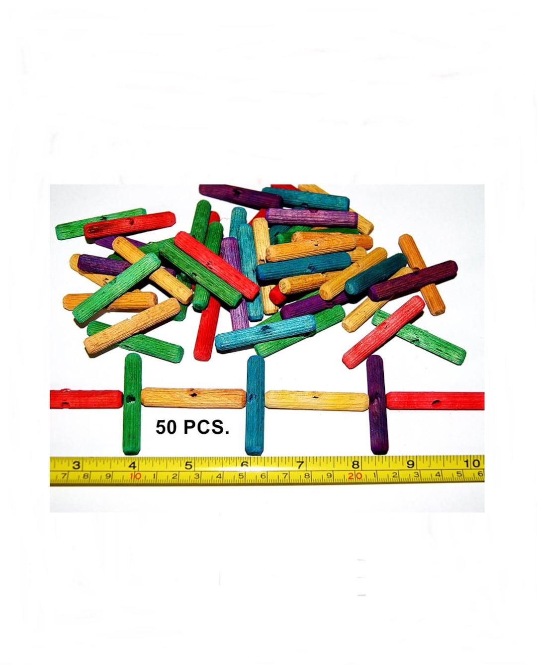 Wooden Wood Colored Blocks Pins Grooved Pet Bird Parrot Toys Parts - Etsy