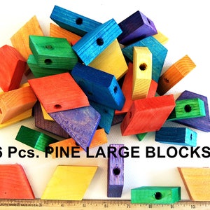 36 Large Colored Wood Wood Blocks Parrot Bird Parts - Etsy