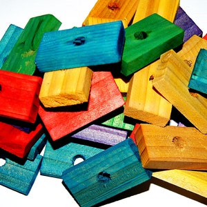 Colored 50 Pcs. Wooden Wood Blocks Bird Parrot Toys Parts Mini Macaw ...