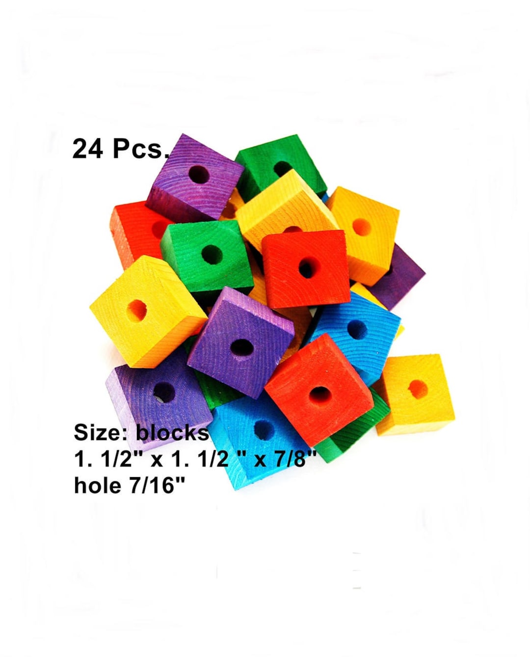 Wodden Wood Colored Large Blocks Bird Parrot Toy Parts - Etsy