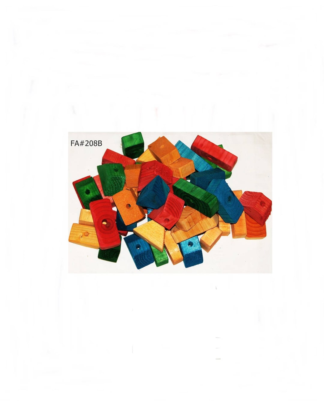 Colored Wooden Wood 50 Large Blocks With Holes Parts for Bird Parrot ...