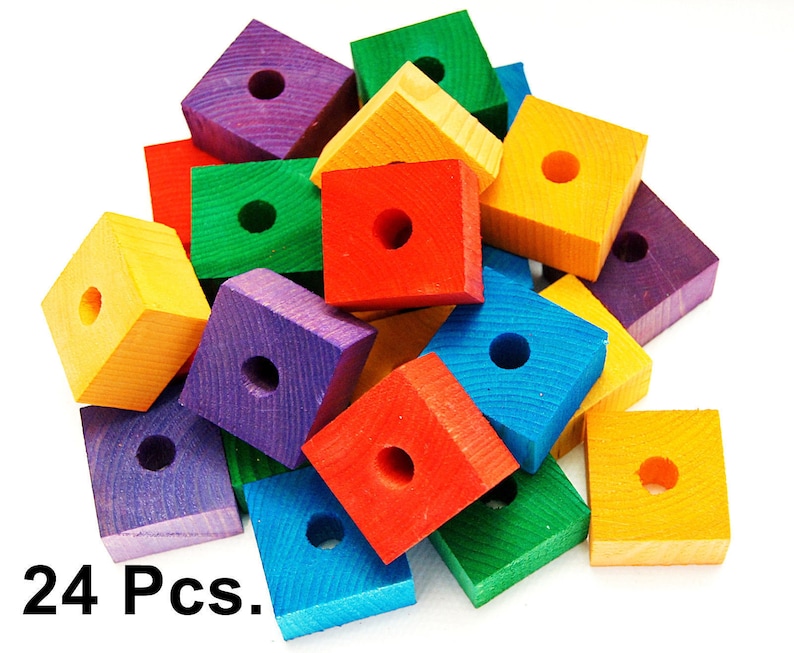 Wodden Wood Colored Large Blocks Bird Parrot Toy Parts - Etsy