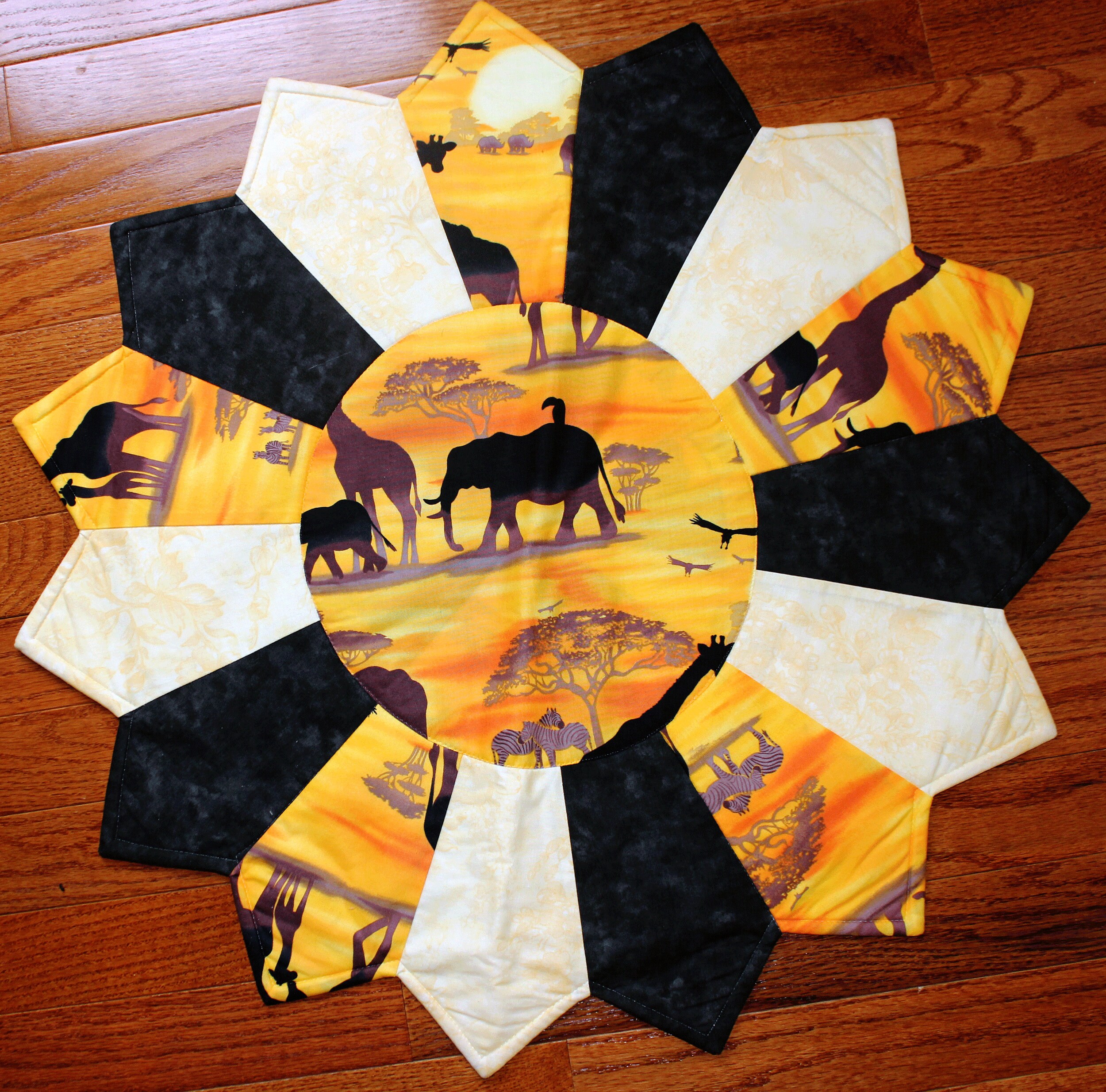 Large Quilted Centerpiece ,table Topper, Candle Mat, Trivet, Home Decor ...