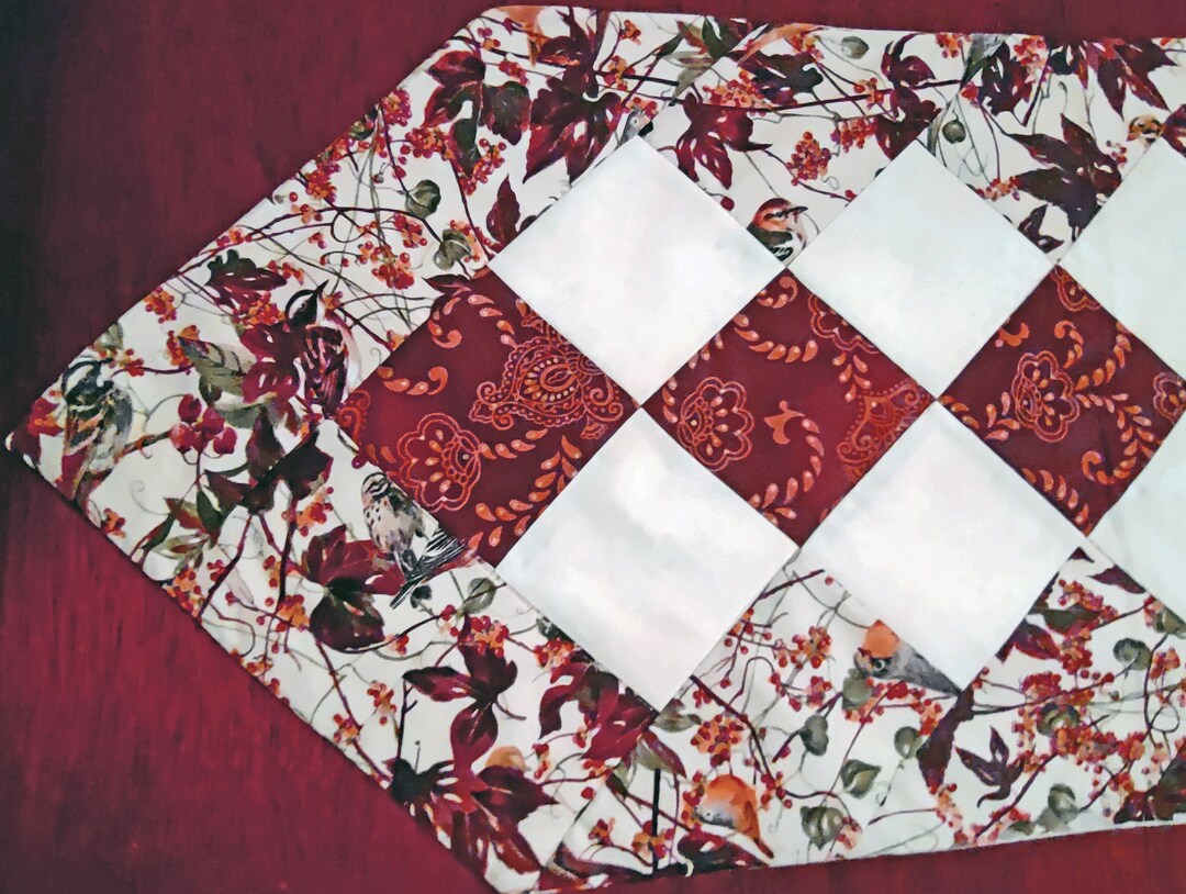 Long Quilted Table Runner, Table Topper, Home Decor, Table Runner ...