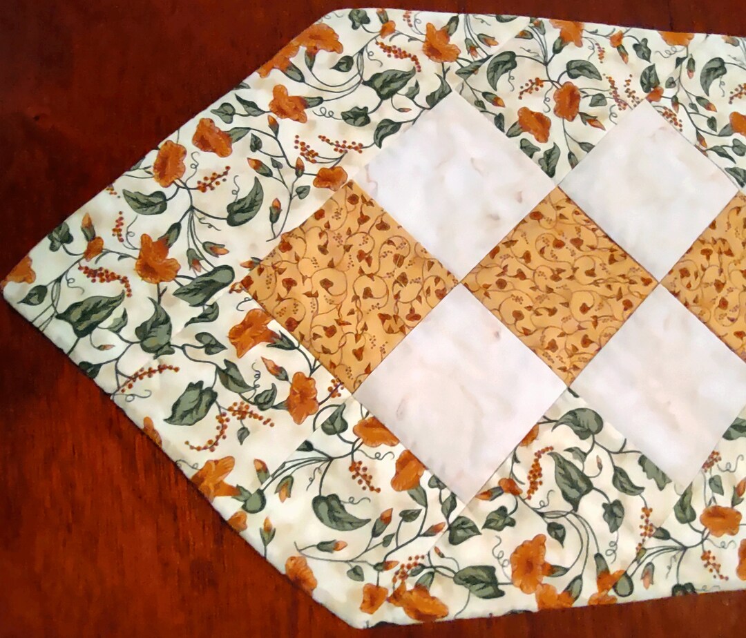 Long Quilted Table Runner, Table Topper, Home Decor, Table Runner ...