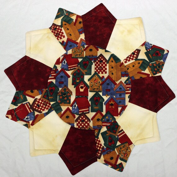 Small Quilted Centerpiece Table Topper Candle Mat Trivet | Etsy