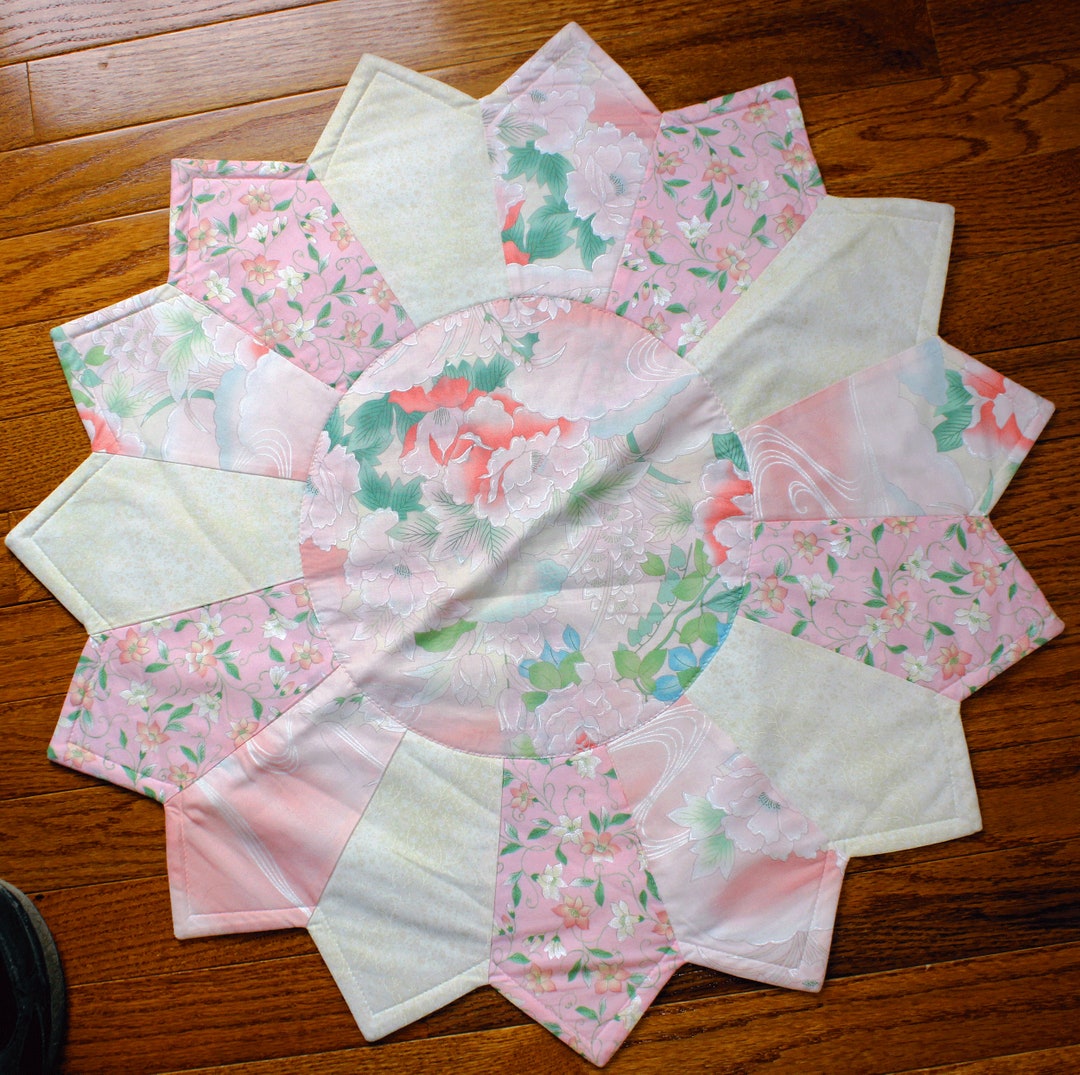 Large Quilted Centerpiece ,table Topper, Candle Mat, Trivet, Home Decor ...