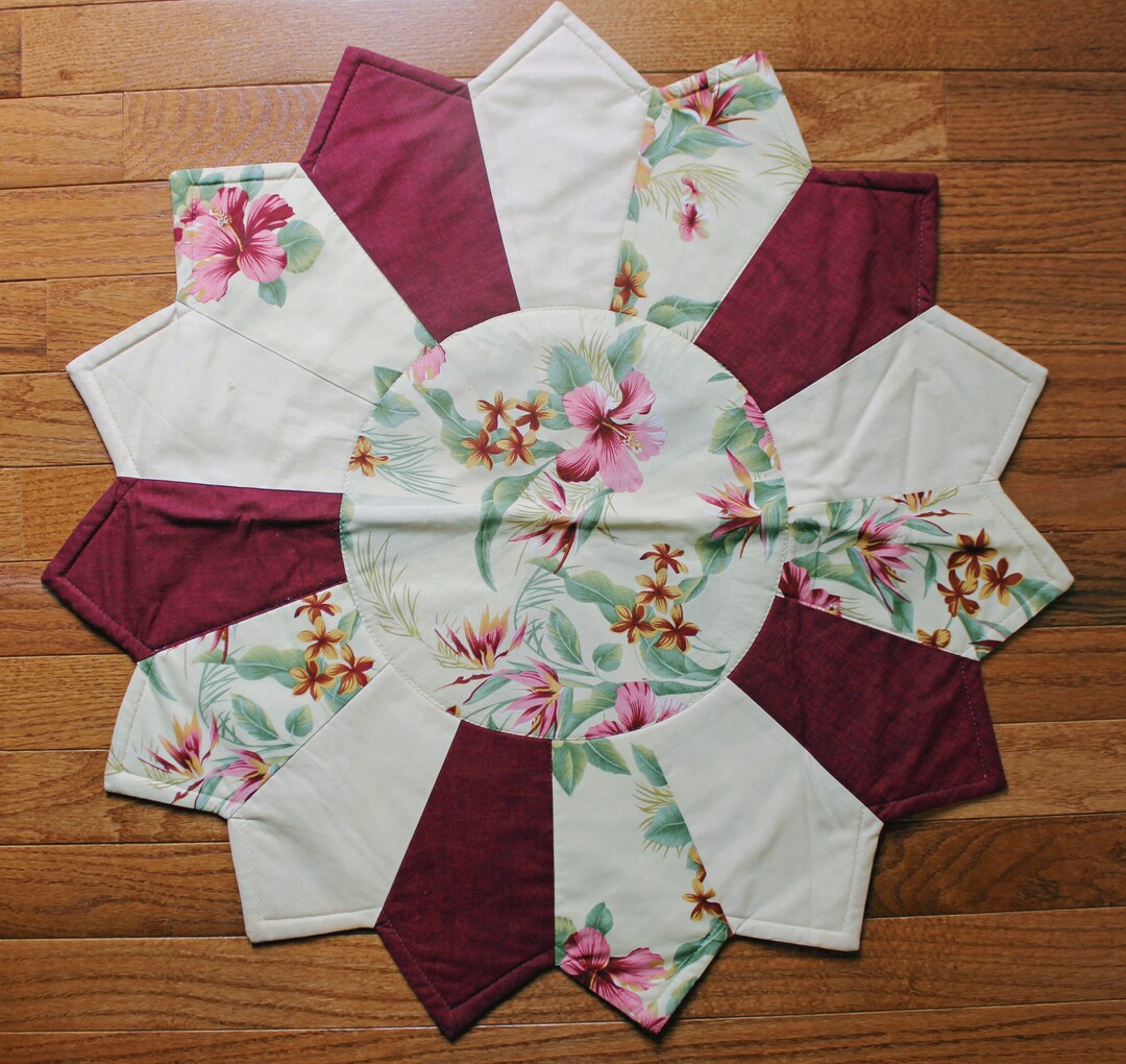 Large Quilted Centerpiece ,table Topper, Candle Mat, Trivet, Home Decor ...